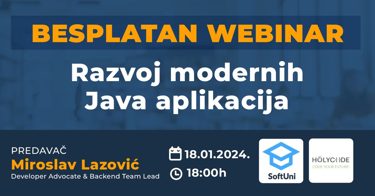SoftUni Srbija on LinkedIn: #holycode #softuni #webinar # ... SoftUni Srbija on LinkedIn: #holycode #softuni #webinar # ...