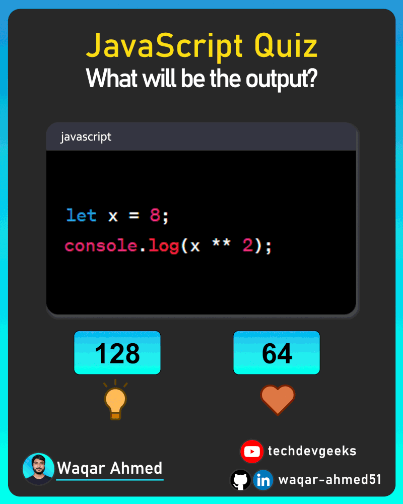Waqar Ahmed on LinkedIn: #jsquizbywaqar #javascript #quiz Waqar Ahmed on LinkedIn: #jsquizbywaqar #javascript #quiz