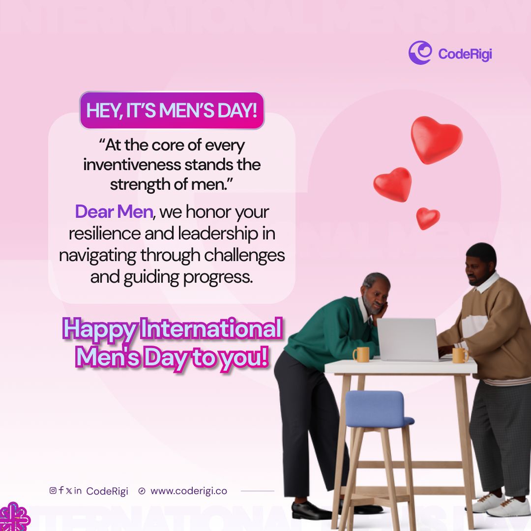 CodeRigi on LinkedIn: #internationalmensday #men #coderigi #celebrate CodeRigi on LinkedIn: #internationalmensday #men #coderigi #celebrate