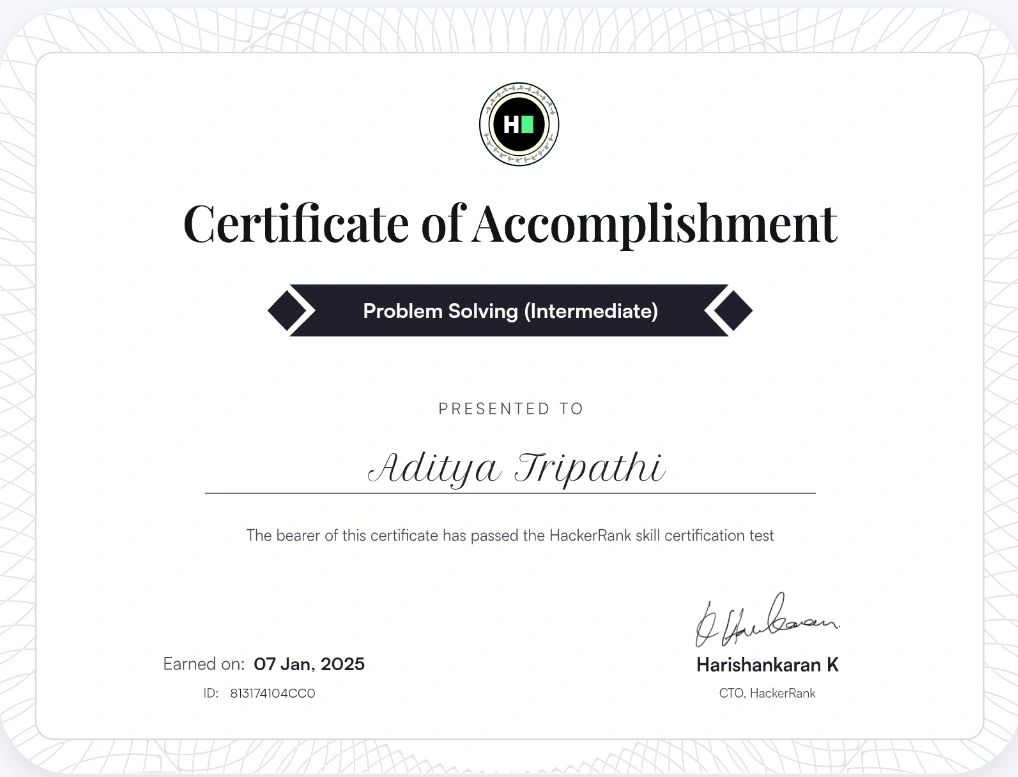 Aditya Tripathi on LinkedIn: #problemsolving #hackerrank #datascience # ... Aditya Tripathi on LinkedIn: #problemsolving #hackerrank #datascience # ...