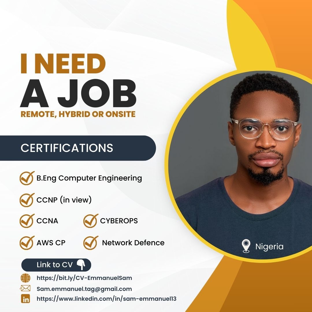 Aniekeme Udofia on LinkedIn: #hire #networkengineer #networkdefense # ... Aniekeme Udofia on LinkedIn: #hire #networkengineer #networkdefense # ...
