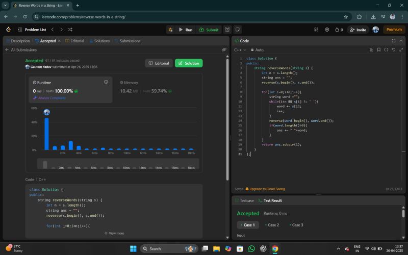 #dsa #leetcode #cplusplus #stringmanipulation #problemsolving… | ɢᴀᴜᴛᴀᴍ ... #dsa #leetcode #cplusplus #stringmanipulation #problemsolving… | ɢᴀᴜᴛᴀᴍ ...