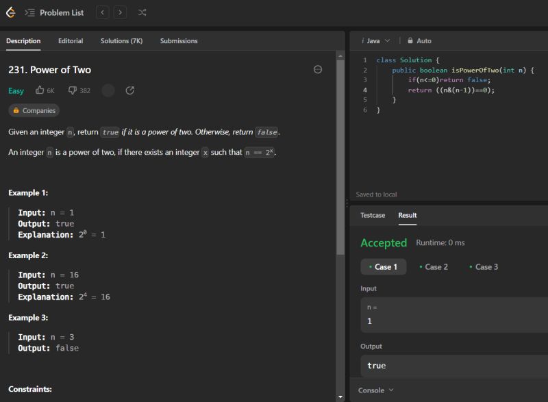 Day 2 of LeetCode Challenge: Power of two | Om Wankhede posted on the ... Day 2 of LeetCode Challenge: Power of two | Om Wankhede posted on the ...