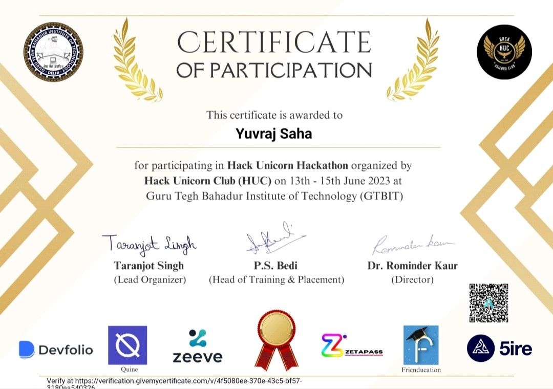 Yuvraj Saha on LinkedIn: #linkedin #hackunicorn #hackathon #hackunicorn ... Yuvraj Saha on LinkedIn: #linkedin #hackunicorn #hackathon #hackunicorn ...