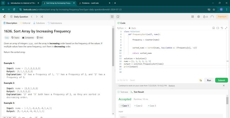 Day 8 of LeetCode Challenge: Sort Array by Increasing Frequency ... Day 8 of LeetCode Challenge: Sort Array by Increasing Frequency ...