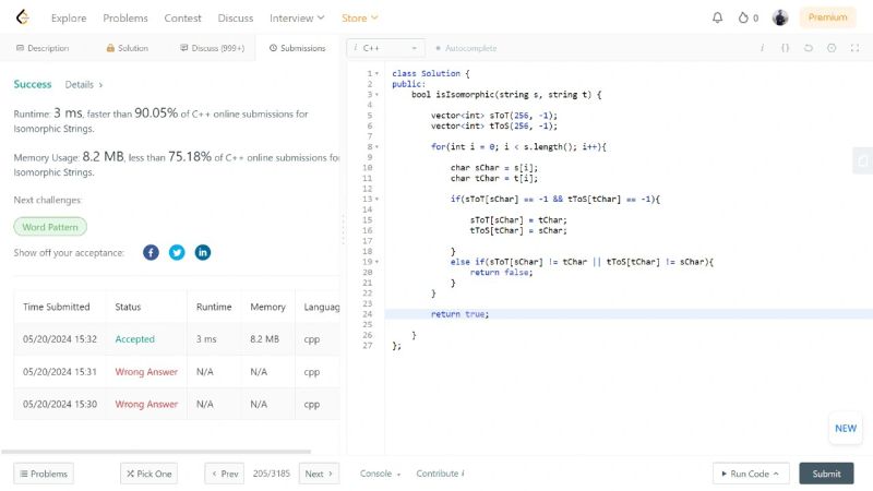 Muzamil Hussain on LinkedIn: LeetCode 205: Isomorphic Strings 2nd ... Muzamil Hussain on LinkedIn: LeetCode 205: Isomorphic Strings 2nd ...