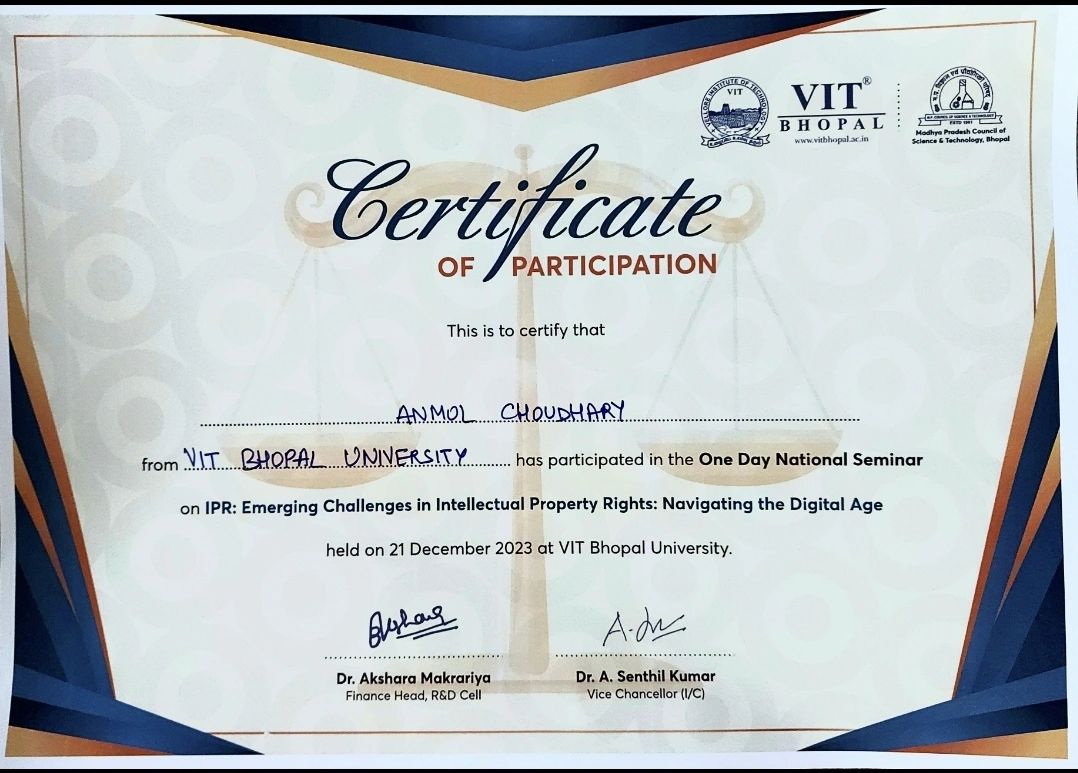 Anmol Choudhary on LinkedIn: #intellectualpropertyrights Anmol Choudhary on LinkedIn: #intellectualpropertyrights