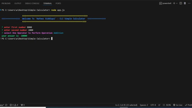 Hafeez Uddin Ahmed Siddiqui. on LinkedIn: #nodejs #cli #calculator # ... Hafeez Uddin Ahmed Siddiqui. on LinkedIn: #nodejs #cli #calculator # ...