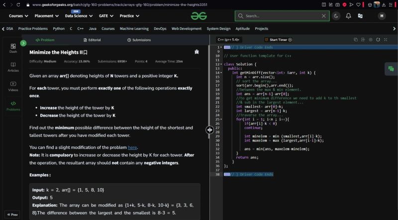 #160daysofdsa #dsa #cplusplus #problemsolving #geeksforgeeks… | Harshal ... #160daysofdsa #dsa #cplusplus #problemsolving #geeksforgeeks… | Harshal ...