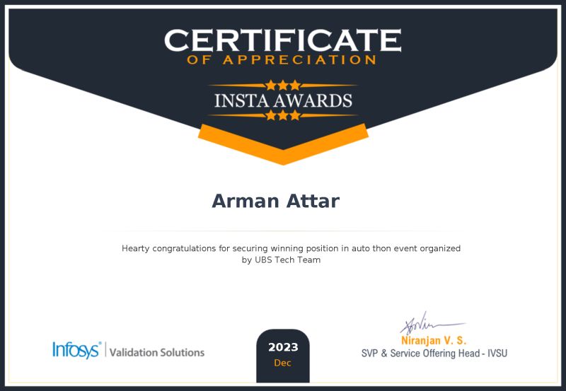 Arman Attar on LinkedIn: #infosys #automation #selenium #ubs Arman Attar on LinkedIn: #infosys #automation #selenium #ubs