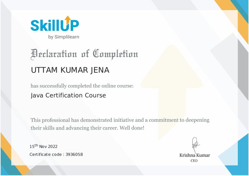 Uttam Kumar Jena on LinkedIn: #certificateofcompletion #achievement # ... Uttam Kumar Jena on LinkedIn: #certificateofcompletion #achievement # ...