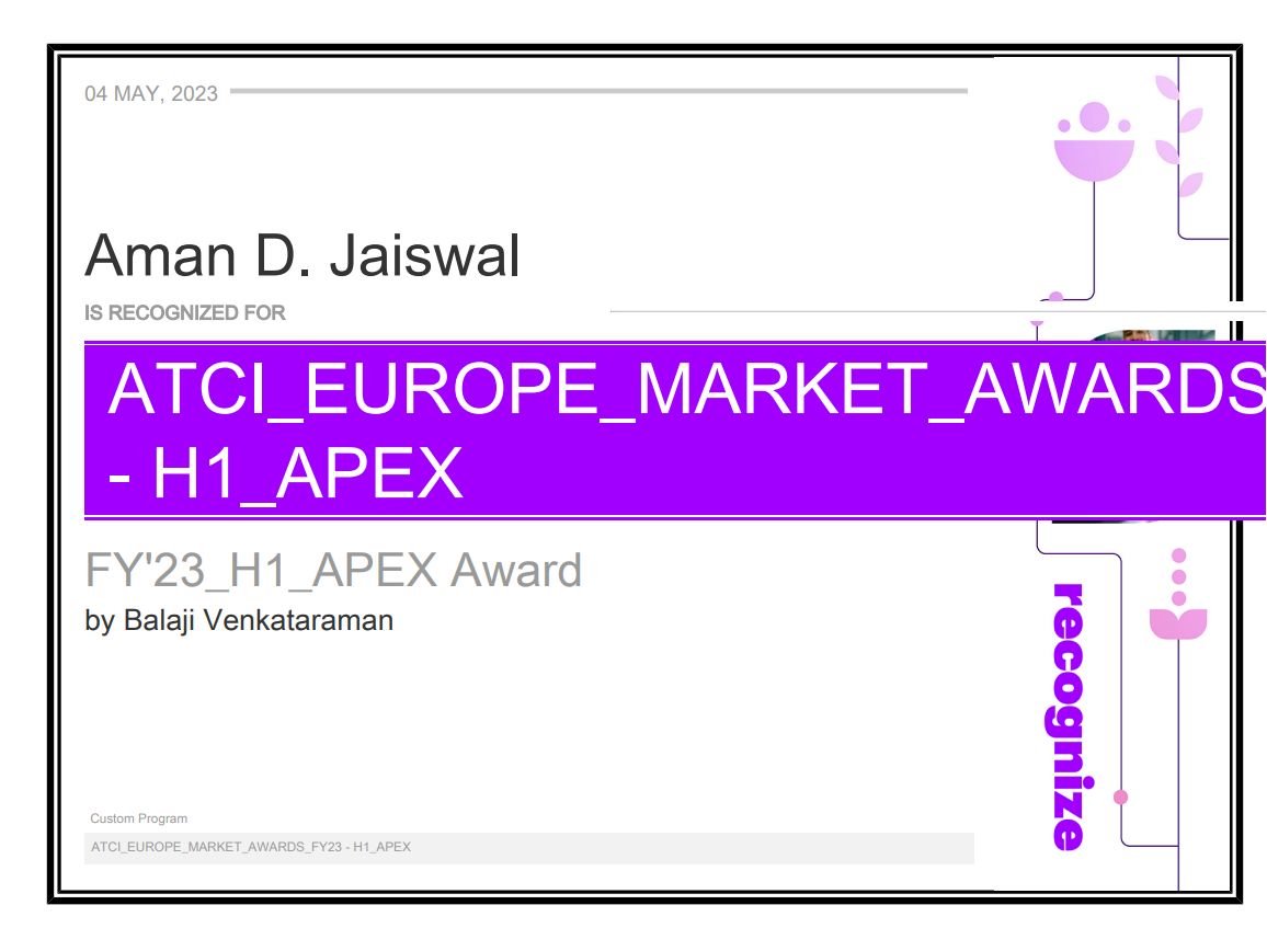 Aman Jaiswal on LinkedIn: RECOGNITION 🙂 Aman Jaiswal on LinkedIn: RECOGNITION 🙂