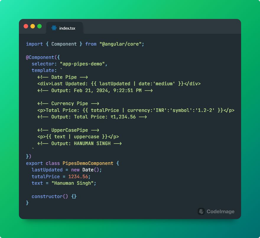 Hanuman Singh on LinkedIn: #angular #angulartips #angularpipes # ... Hanuman Singh on LinkedIn: #angular #angulartips #angularpipes # ...
