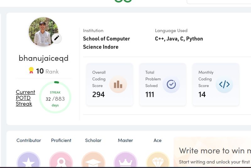 Bhanu Jaiswal on LinkedIn: #keeplearning #consistancy #gfg #goals Bhanu Jaiswal on LinkedIn: #keeplearning #consistancy #gfg #goals