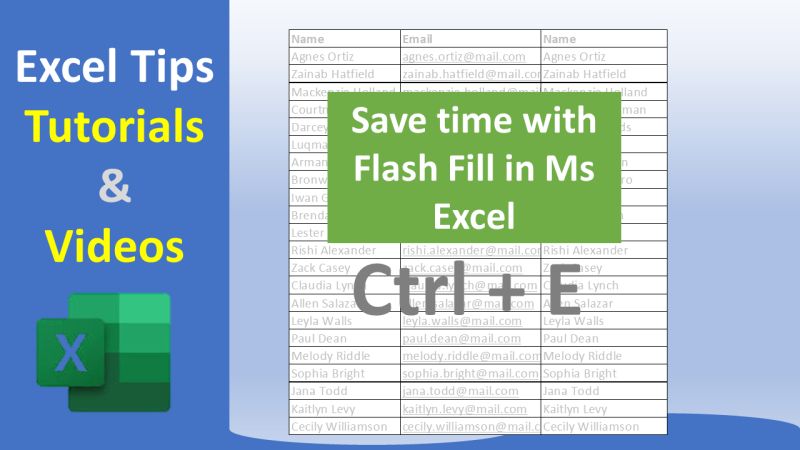 Save time with Flash Fill in Ms Excel | Use shortcut to fill values ... Save time with Flash Fill in Ms Excel | Use shortcut to fill values ...