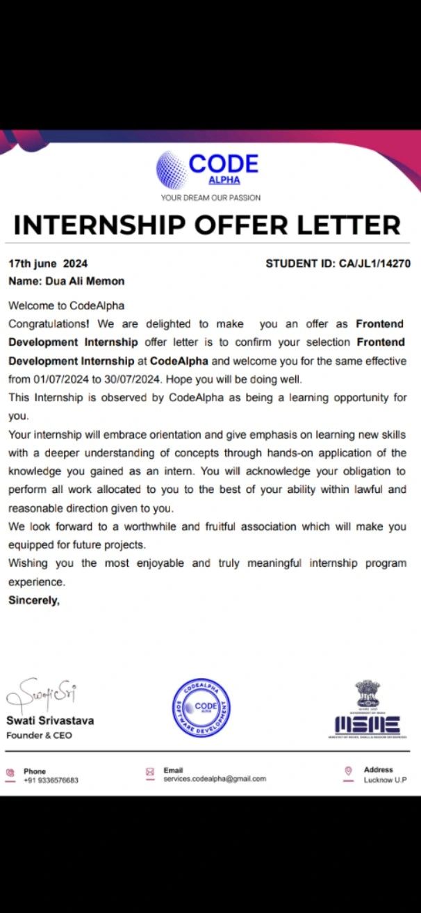 Dua Alee Memon on LinkedIn: Excited to share that I have gotten my ... Dua Alee Memon on LinkedIn: Excited to share that I have gotten my ...