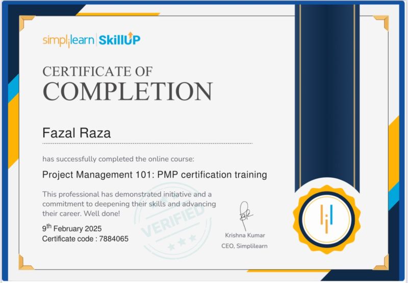 I had a great experience learning industry aligned skills of Project ... I had a great experience learning industry aligned skills of Project ...
