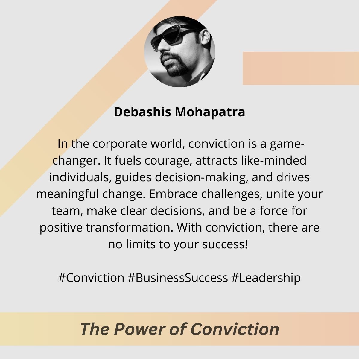 Debashis Mohapatra on LinkedIn: #conviction Debashis Mohapatra on LinkedIn: #conviction