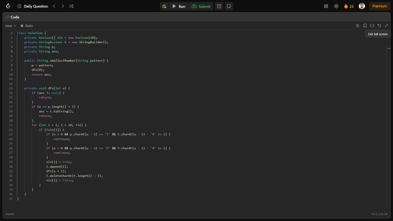 ЁЯЪА Today's Daily LeetCode Challenge: Construct Smallest Number From DI ... ЁЯЪА Today's Daily LeetCode Challenge: Construct Smallest Number From DI ...
