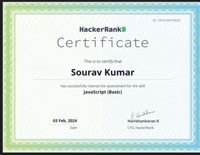 Sourav Kumar on LinkedIn: #javascript #programming #certification # ... Sourav Kumar on LinkedIn: #javascript #programming #certification # ...