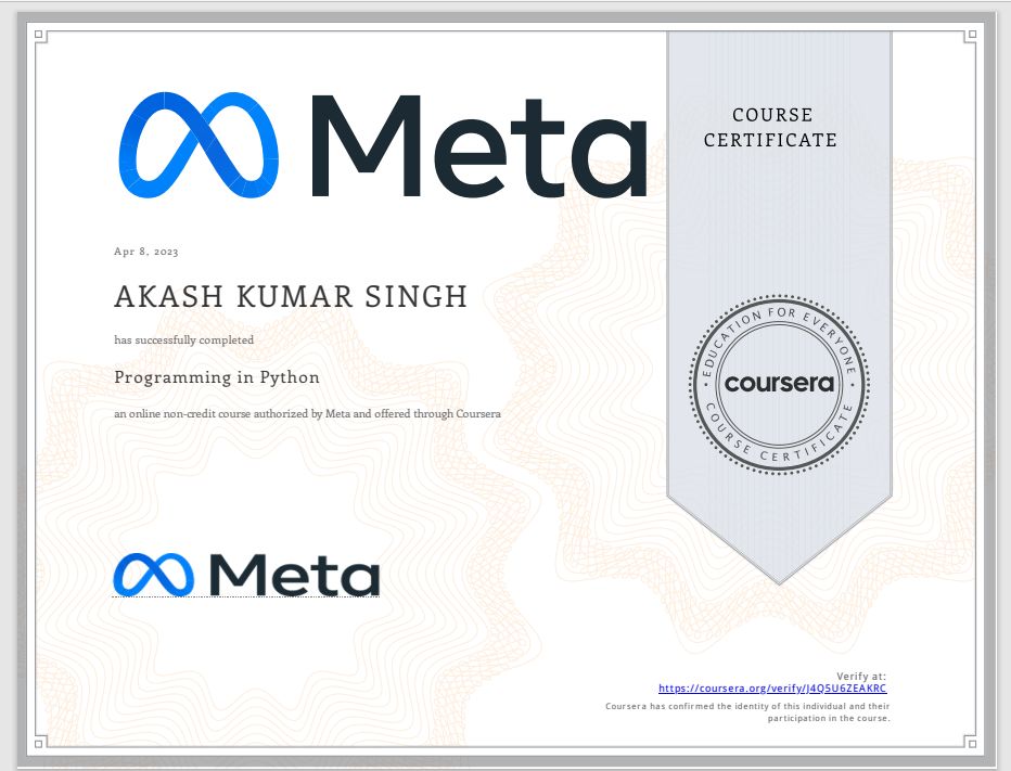 Akash Singh on LinkedIn: #python #coursera #share Akash Singh on LinkedIn: #python #coursera #share