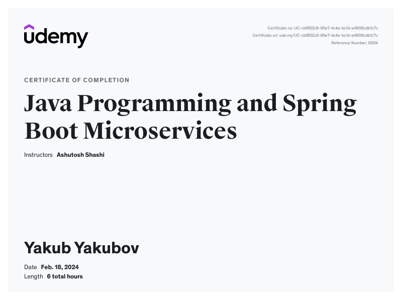 Yakub Yakubov on LinkedIn: #javaprogramming #springbootmicroservices # ... Yakub Yakubov on LinkedIn: #javaprogramming #springbootmicroservices # ...