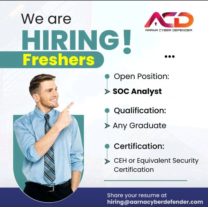 Hiring for SOC Analyst Freshers share your resume to… | SIEM XPERT | 40 ... Hiring for SOC Analyst Freshers share your resume to… | SIEM XPERT | 40 ...