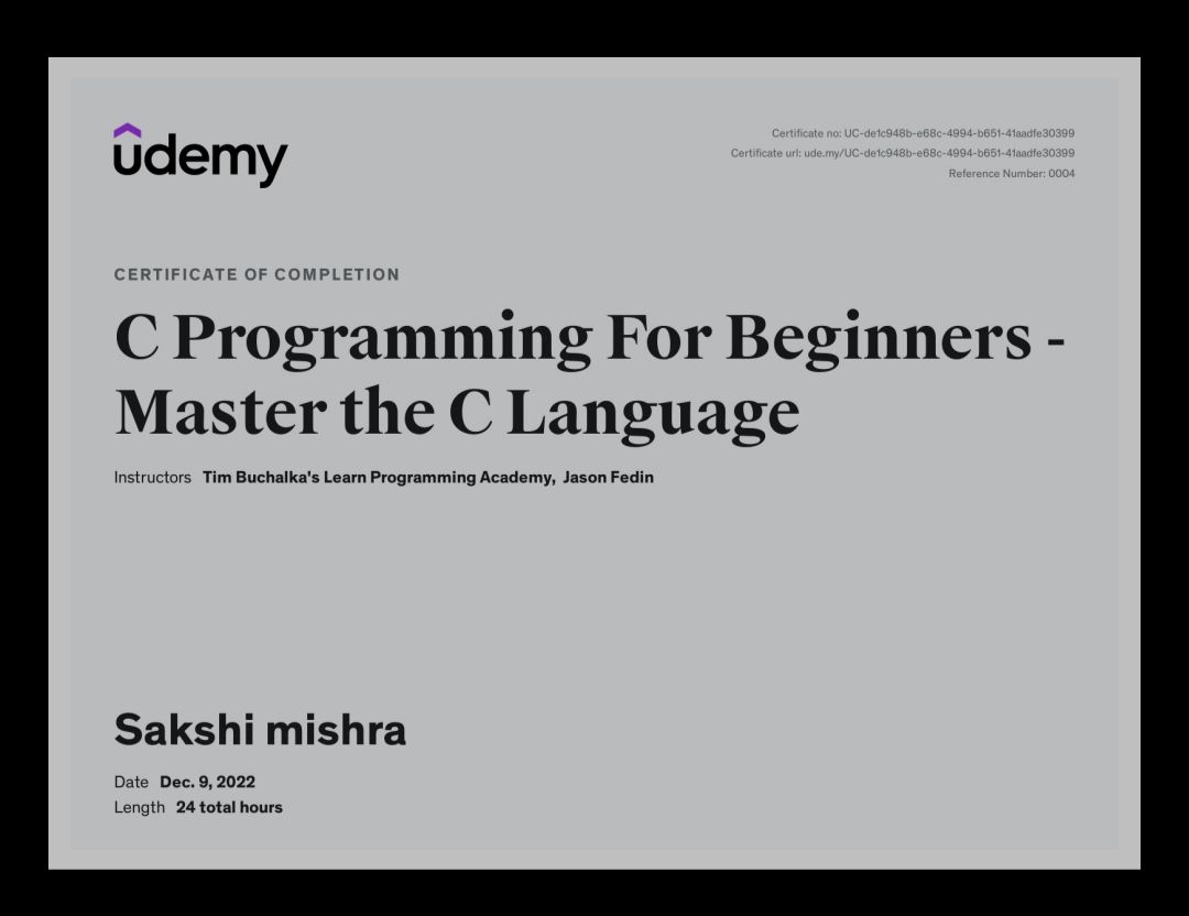 Sakshi Mishra on LinkedIn: #c #programming Sakshi Mishra on LinkedIn: #c #programming