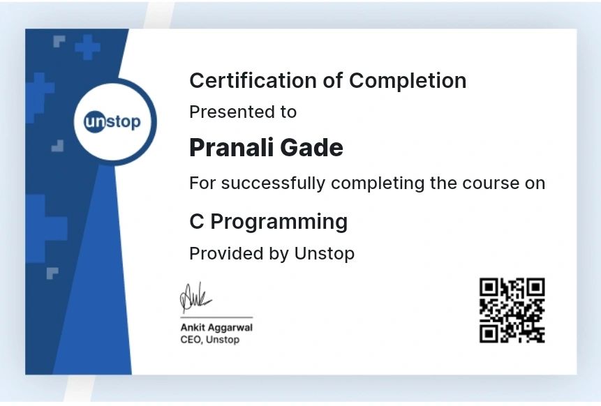 Pranali gade on LinkedIn: #unstop #unstop Pranali gade on LinkedIn: #unstop #unstop