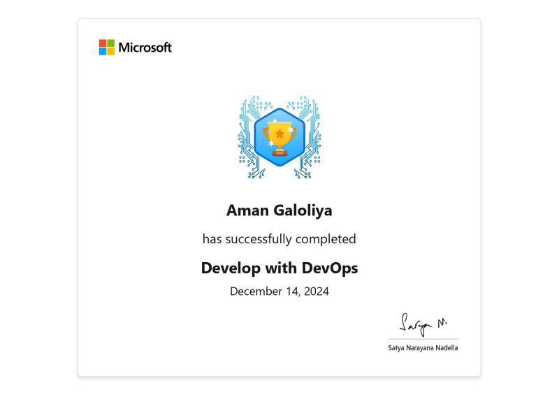 Aman Galoliya on LinkedIn: #microsoftcertified #nodejs #devops #development Aman Galoliya on LinkedIn: #microsoftcertified #nodejs #devops #development