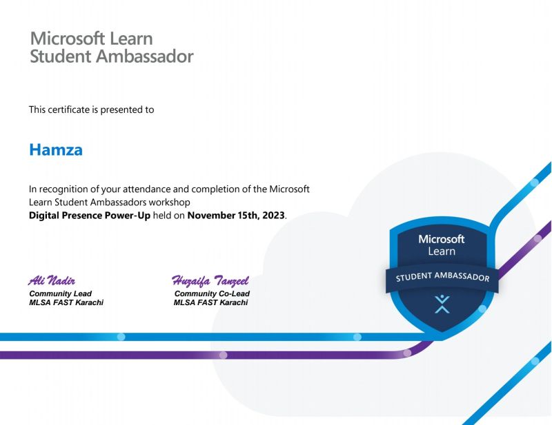 Hamza Ahmed on LinkedIn: #microsoftlearnstudentambassador #react # ... Hamza Ahmed on LinkedIn: #microsoftlearnstudentambassador #react # ...