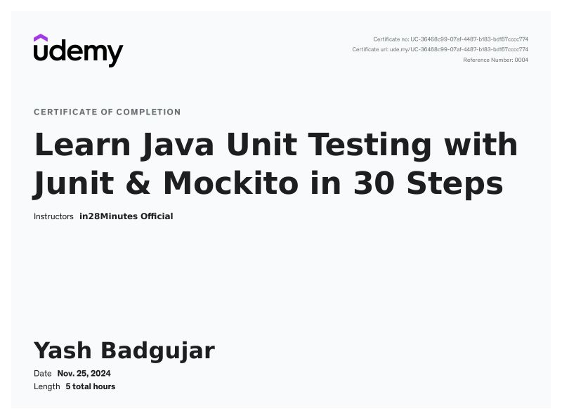 Yash Badgujar on LinkedIn: #java #junit #softwaretesting #junit5 # ... Yash Badgujar on LinkedIn: #java #junit #softwaretesting #junit5 # ...