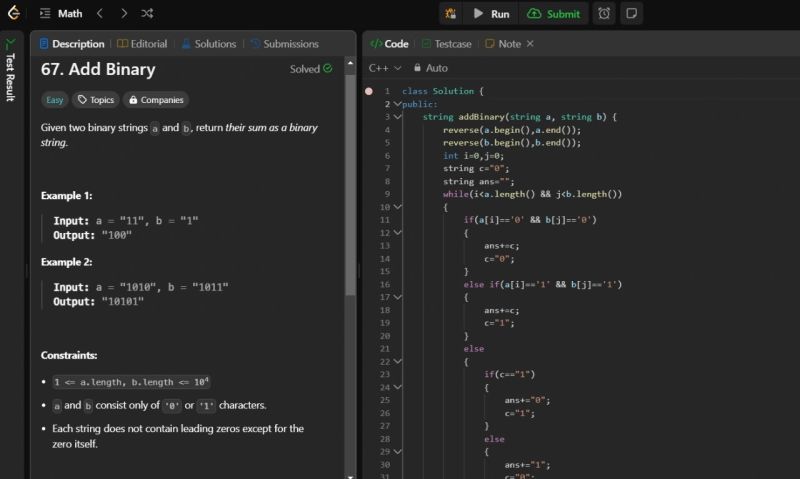 Day 16: Adding binary numbers on LeetCode | Divya Prakash Singh posted ... Day 16: Adding binary numbers on LeetCode | Divya Prakash Singh posted ...