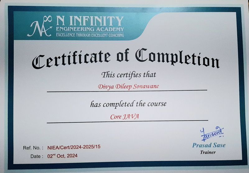 Divya Sonawane on LinkedIn: #corejava #ninfinity #javaprogramming # ... Divya Sonawane on LinkedIn: #corejava #ninfinity #javaprogramming # ...