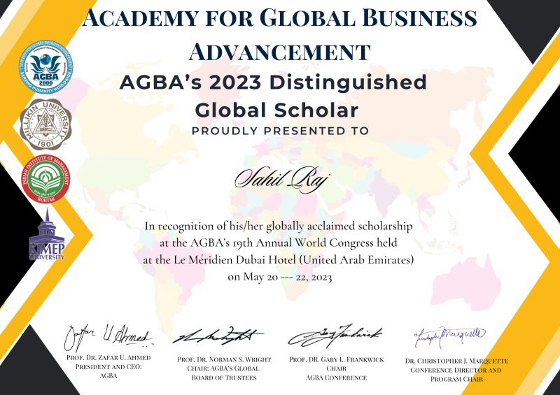 Sahil Raj on LinkedIn: Awarded as “Distinguished Global Scholar” by the ... Sahil Raj on LinkedIn: Awarded as “Distinguished Global Scholar” by the ...