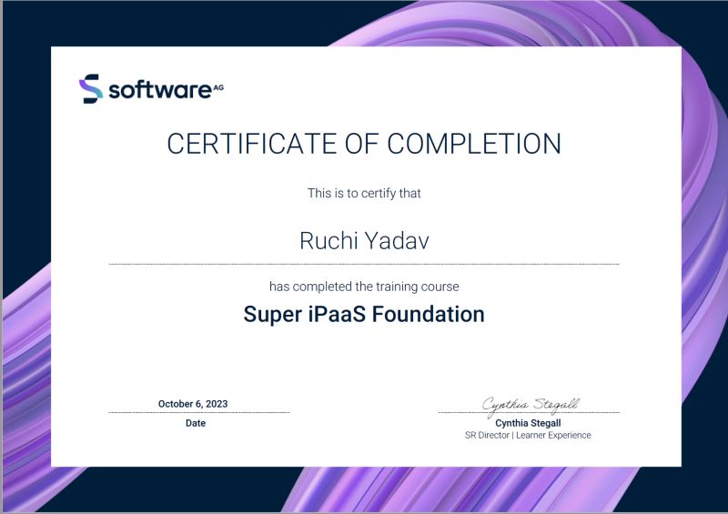 Ruchi Yadav on LinkedIn: #softwareag #superipaas #trainingcompleted # ... Ruchi Yadav on LinkedIn: #softwareag #superipaas #trainingcompleted # ...