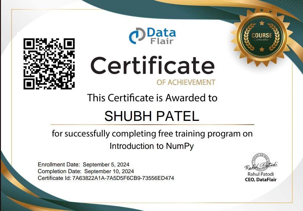 SHUBH PATEL on LinkedIn: #numpy SHUBH PATEL on LinkedIn: #numpy