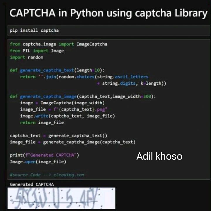 Adil Khoso on LinkedIn: #python #create #captcha_code Adil Khoso on LinkedIn: #python #create #captcha_code