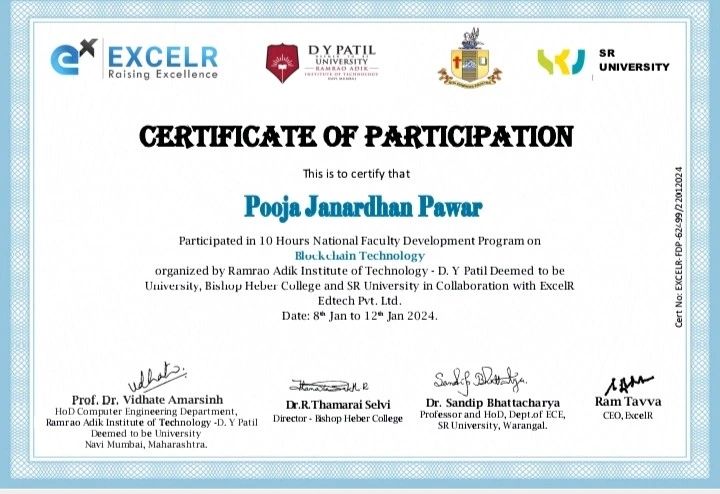 Pooja Pawar on LinkedIn: Successfully completed National Faculty ... Pooja Pawar on LinkedIn: Successfully completed National Faculty ...