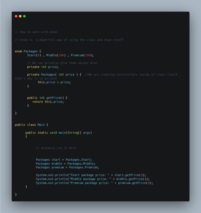 Enums are the most amazed thing for me so far in Java | Samandar Jumanov Enums are the most amazed thing for me so far in Java | Samandar Jumanov