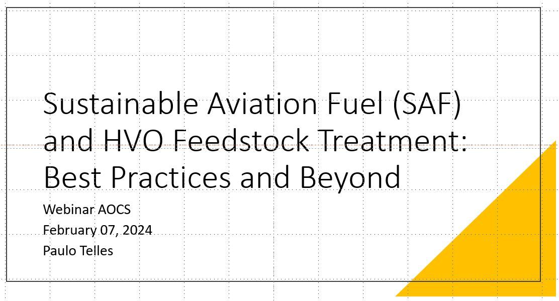 Paulo Telles Moraes on LinkedIn: SAF and HVO Feedstock Pretreatment ... Paulo Telles Moraes on LinkedIn: SAF and HVO Feedstock Pretreatment ...