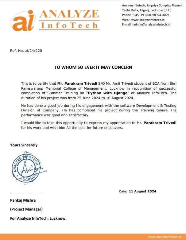 Parakram Trivedi on LinkedIn: #connections #python #django # ... Parakram Trivedi on LinkedIn: #connections #python #django # ...