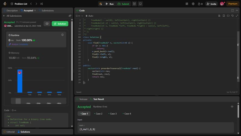 #day153 #dsa #leetcode #problem144 #binarytree #preordertraversal #dsa ... #day153 #dsa #leetcode #problem144 #binarytree #preordertraversal #dsa ...