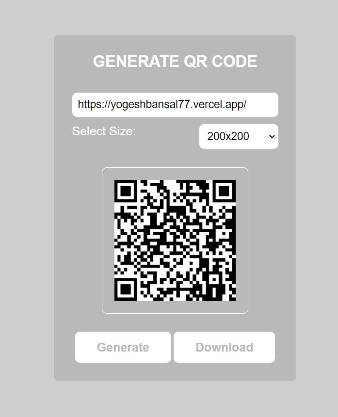 Yogesh Bansal on LinkedIn: #javascript #webdevelopment #qrcodegenerator ... Yogesh Bansal on LinkedIn: #javascript #webdevelopment #qrcodegenerator ...