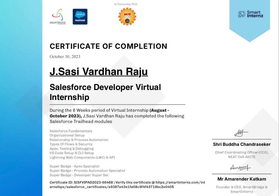 #salesforcedeveloper #continuouslearning | Sasi Vardhan Raju Jinkala #salesforcedeveloper #continuouslearning | Sasi Vardhan Raju Jinkala