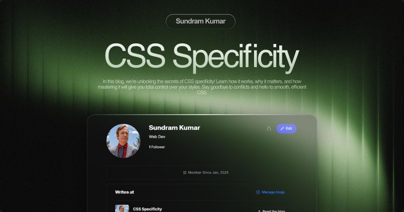Sundram Kumar on LinkedIn: What is CSS Specificity and how its work ... Sundram Kumar on LinkedIn: What is CSS Specificity and how its work ...