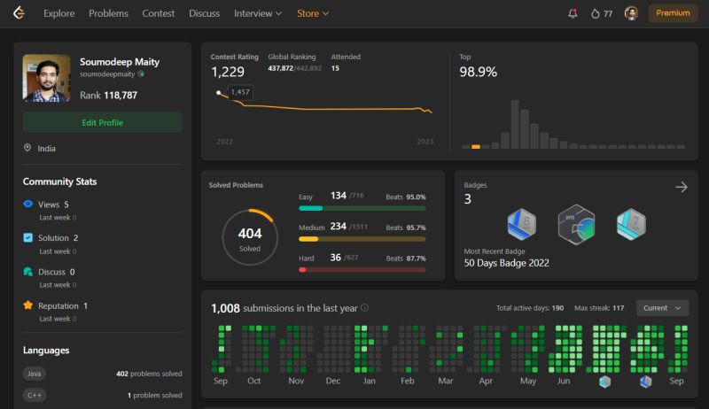 Soumodeep Maity on LinkedIn: I have solved more than 400 LeetCode ... Soumodeep Maity on LinkedIn: I have solved more than 400 LeetCode ...