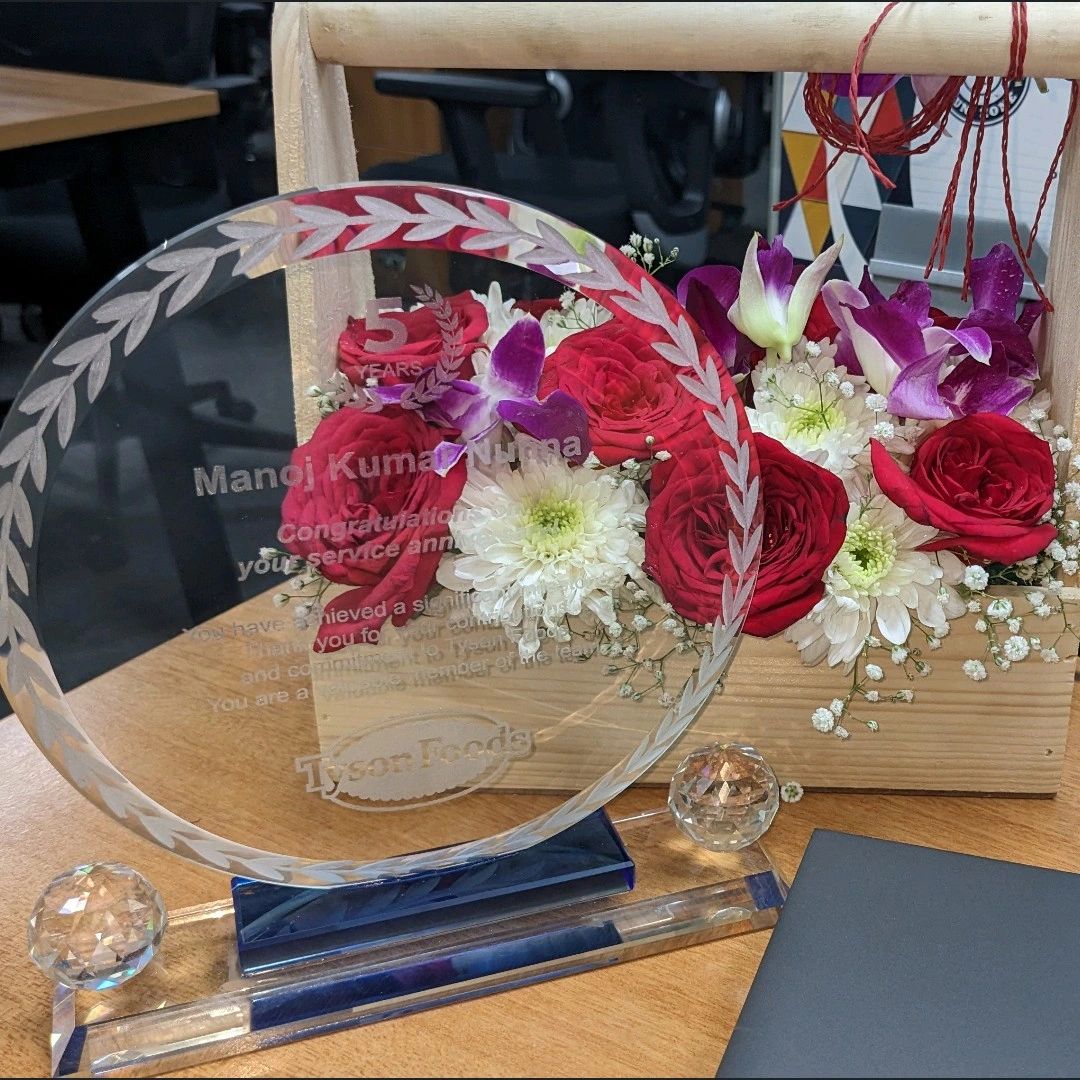 Grateful and honored to receive an award for completing five years with ... Grateful and honored to receive an award for completing five years with ...