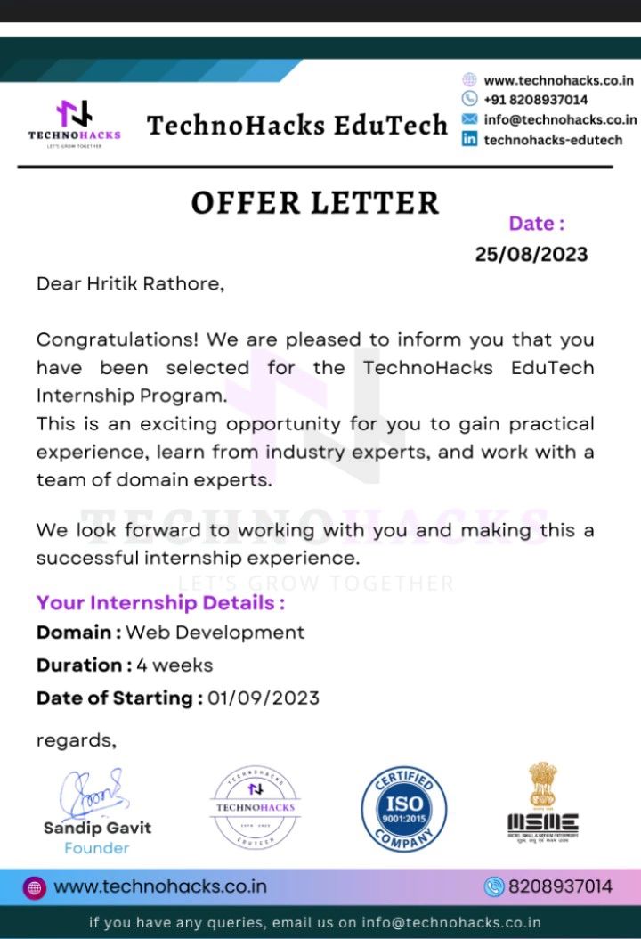 Hritik Rathore posted on LinkedIn Hritik Rathore posted on LinkedIn
