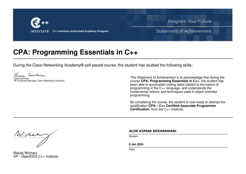 Showcasing my C++ skills with Cplusplus | ALOK KUMAR KESHARWANI posted ... Showcasing my C++ skills with Cplusplus | ALOK KUMAR KESHARWANI posted ...
